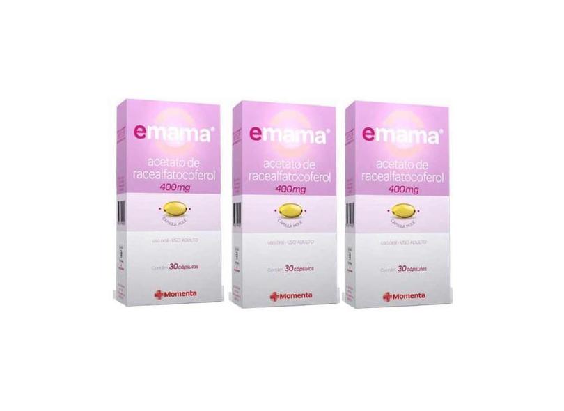 Kit 3 Emama Vitamina E 30 Cápsulas Mole - Momenta com o Melhor Preço é ...