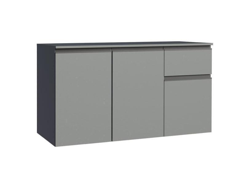 Balcão Gabinete De Pia Cozinha 3 Portas 1 Gaveta Suspenso Cinza Nice Madesa Cinza com o Melhor ...