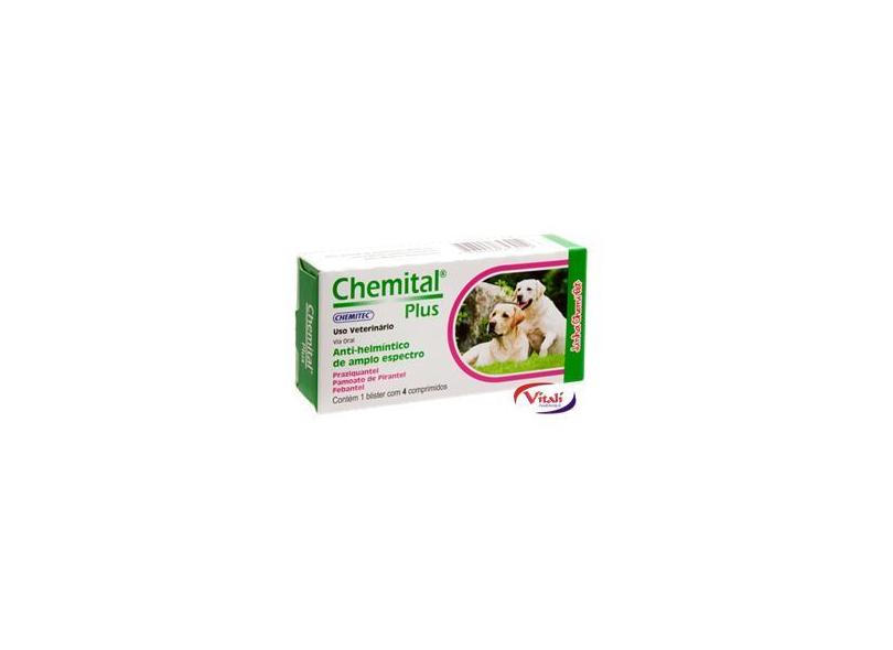 Chemital Plus (Vermífugo) 4 Comprimidos com o Melhor Preço é no Zoom