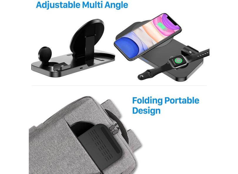 Carregador Sem Fio Stand 3 Em 1 Qi Certified Wireless Charger Station