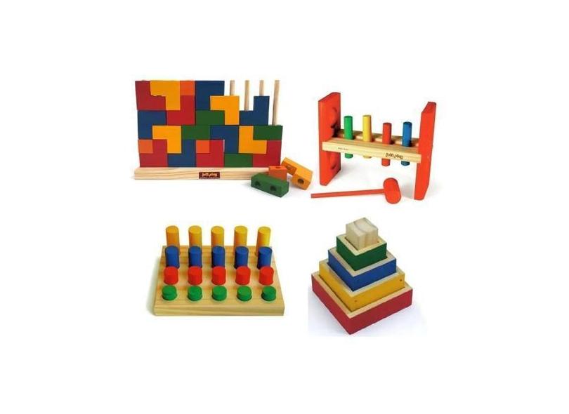 Brinquedos Educativos Pedagógico Com 4 Jogos Para Crianças - Mundo Fel ...