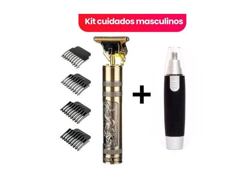 Kit cuidados masculinos - Barbeador máquina dragão e aparador de pelos ...