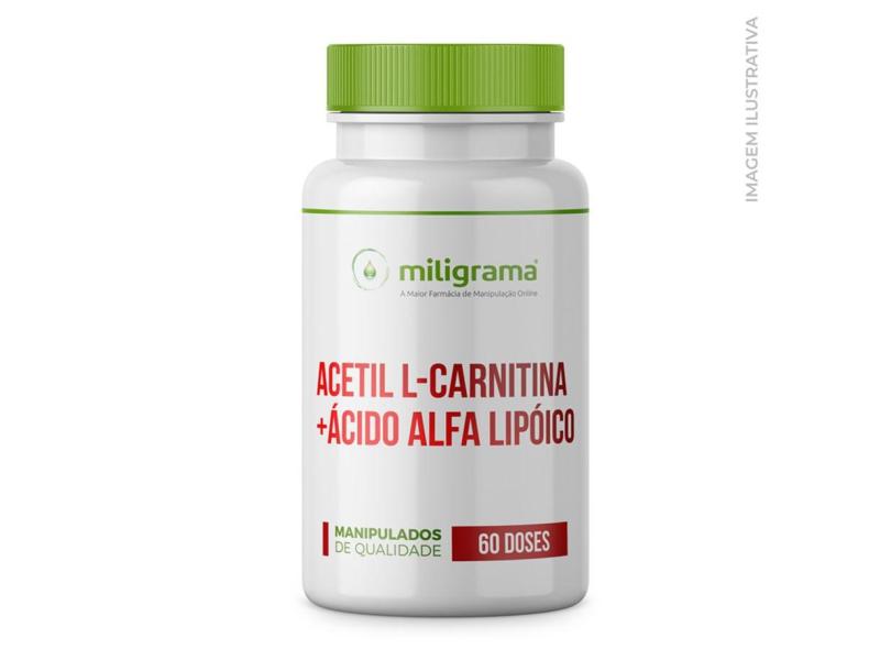 Acetil L-carnitina 500mg + Ácido Alfa Lipóico 200mg 60 Doses em ...