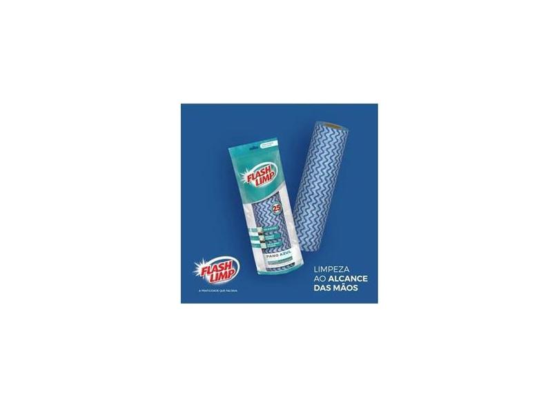Rolo Com 25 Panos Azuis Multiuso Flash Limp Limpeza com o Melhor Preço ...