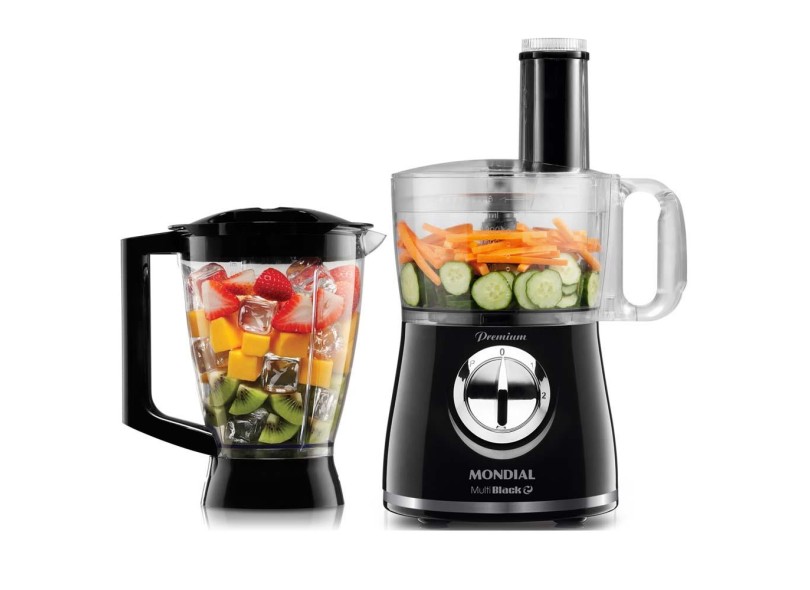 Processador de Alimentos com Liquidificador Mondial Multi Black MP-07 ...