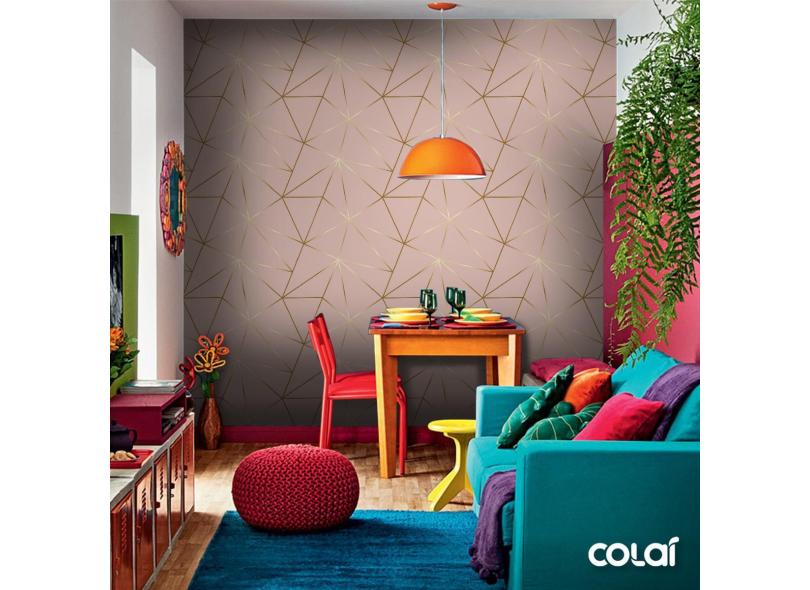 Papel De Parede Zara Rosê Fio Gold Ouro Auto Colante 6m Com O Melhor