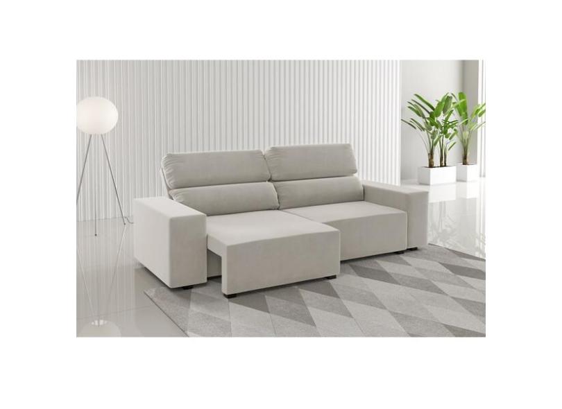 Sof 3 Lugares Retratil E Reclin vel 200cm Veludo Gold Viero com o ...