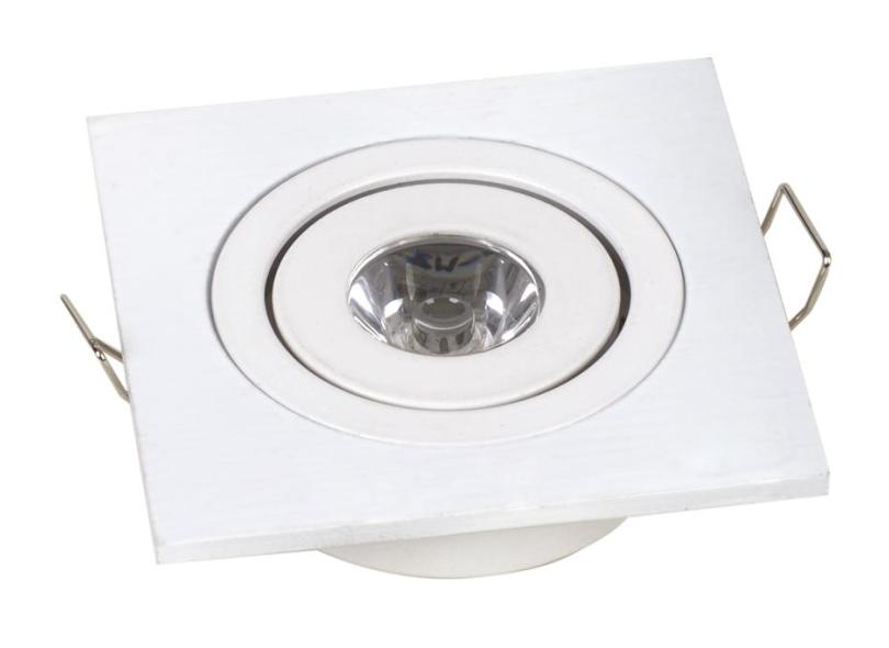 Spot LED Mini Integrado 1w quadrado bivolt de embutir FRIO com o Melhor ...
