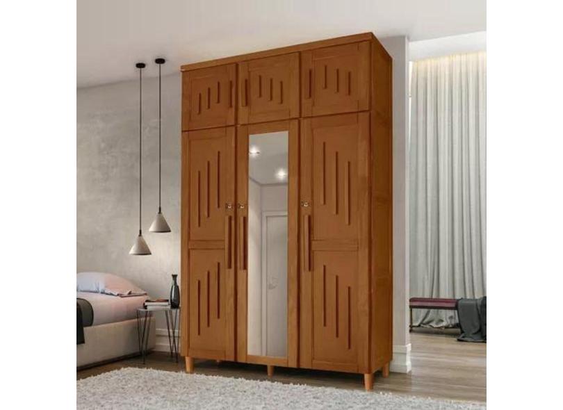 Guarda Roupas Solteiro 3 Portas C-maleiro Rústico Com Espelho Maranhão ...