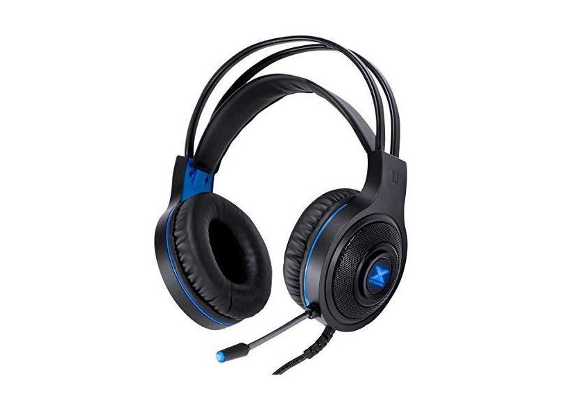 FONE HEADSET GAMER VX GAMING LUGH LED AZUL USB COM MICROFONE FLEXIVEL ...