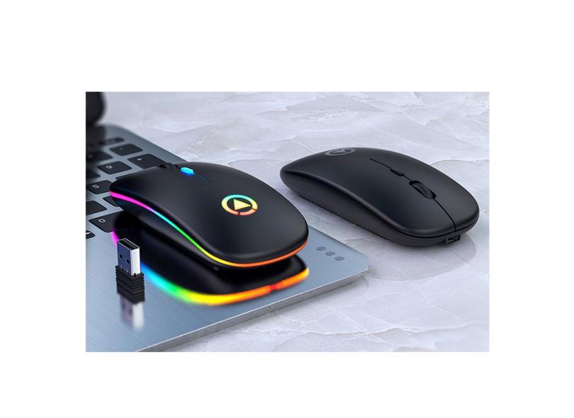 A2 Wireless Mouse Silencioso Mudo recarregvel Rato ultra-fino para ...