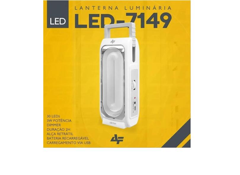 Lampião Led Recarregável Camping Emergência Trabalho 30 Leds com o ...