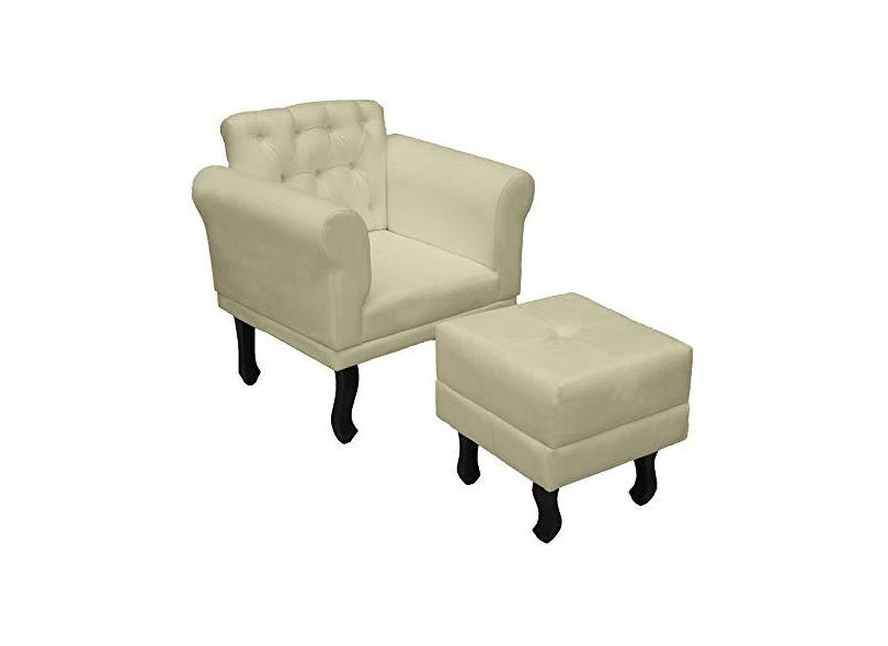 Kit Poltrona E Puff Amamentação Classic Suede Bege - DL Decor - Bege ...