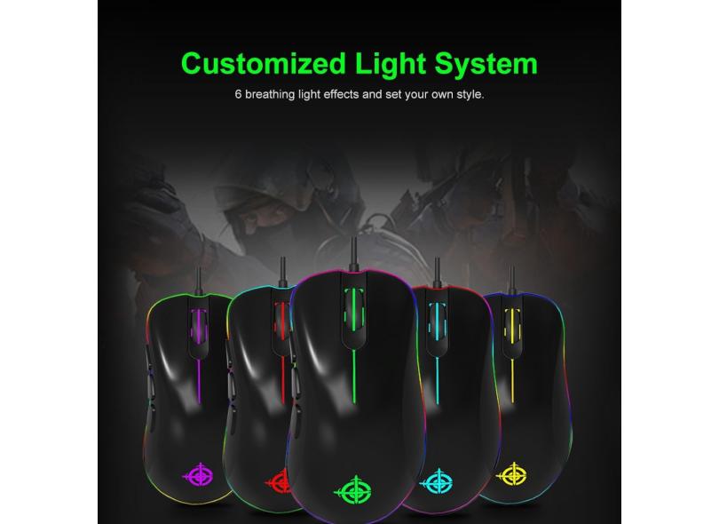 Magic-refiner MG10 USB Wired Gaming Mouse rgb Luz jogo profissional ...