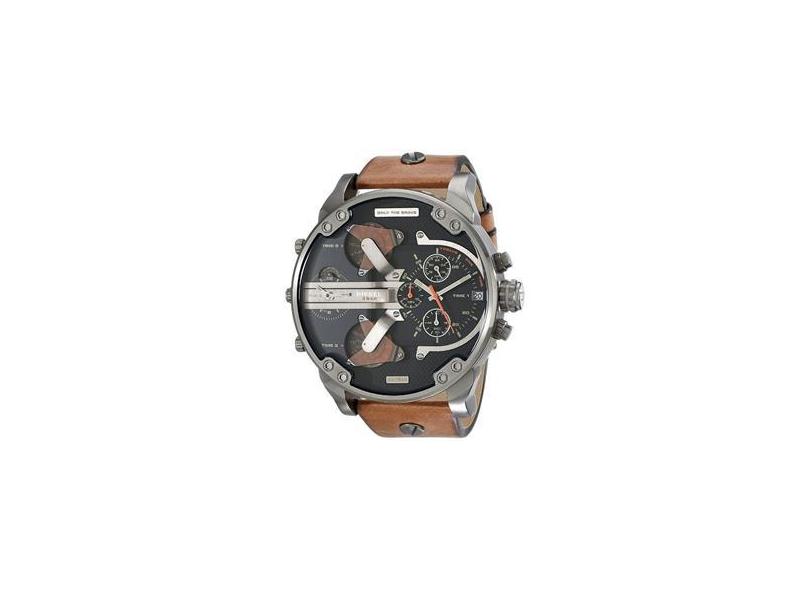 Relógio Masculino Diesel Mr. Daddy 2.0 Round Brown Leather Strap ...