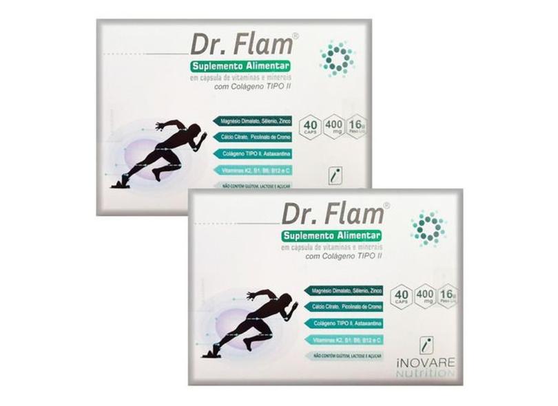 Dr. Flam Vitaminas E Colágeno Tipo 2 450mg 2 X 40 Cápsulas em Promoção ...