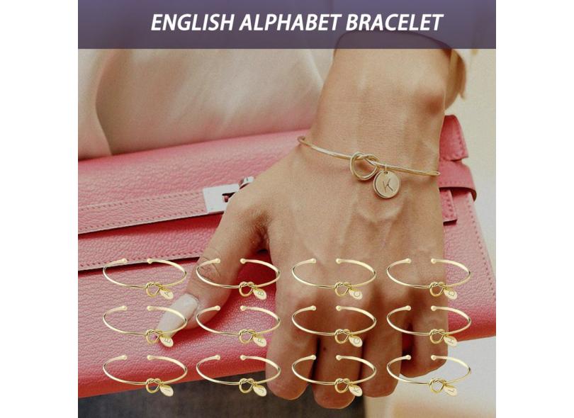Desconto Mulheres atada pulseira Moda Selvagem Pulseira 26 Alfabeto ...
