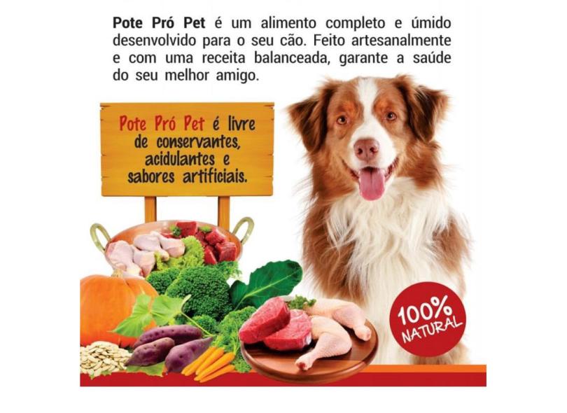Alimento Natural Úmido Cães Pote Pró Pet 535G Galinha Ração com o ...