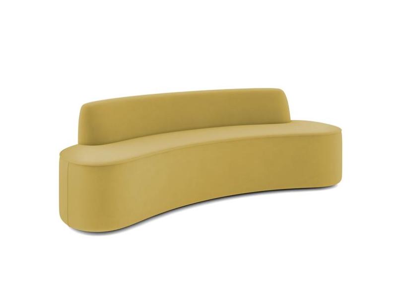 Sof 3 Lugares Curvo Sala De Estar Living Canc n D02 Veludo M em ...