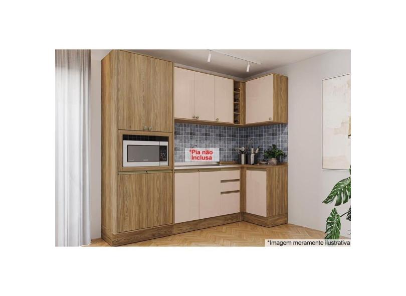 Kit de Cozinha 6 Peças Curve (2 Armários + 2 Balcões + 1 Paneleiro + 1 ...