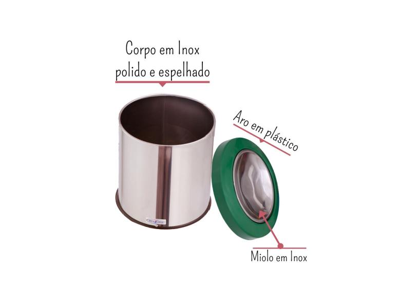 Lixeira Inox Com Tampa Basculante 10 Litros Flip Top com o Melhor Preço ...