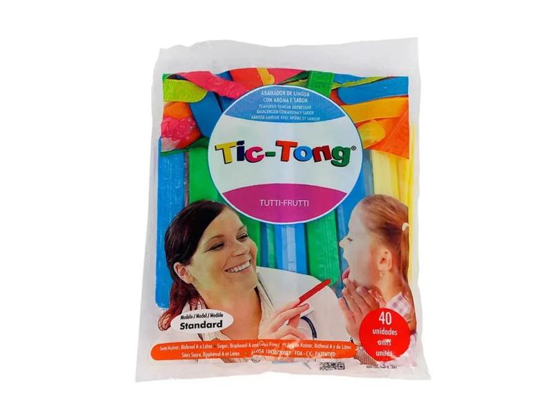 Abaixador De Lingua Tic Tong Tutti-frutti C/40 com o Melhor Preço é no Zoom