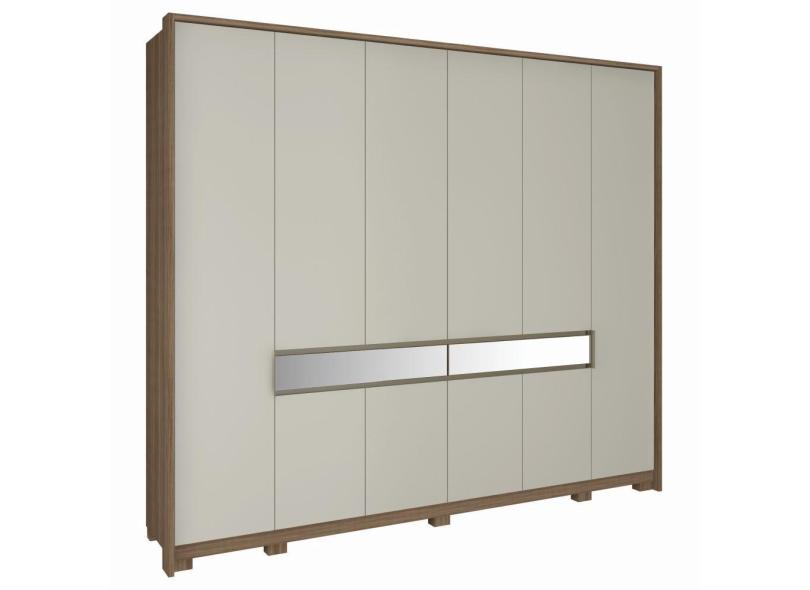 Guarda Roupa Com 10 Portas e Espelho Regência MDF Móveis Rimo Marrom ...
