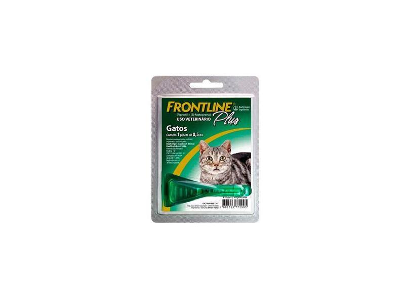 Antipulgas e Carrapatos Frontline Plus para Gatos 0,5ml - 1 DOSE com o ...