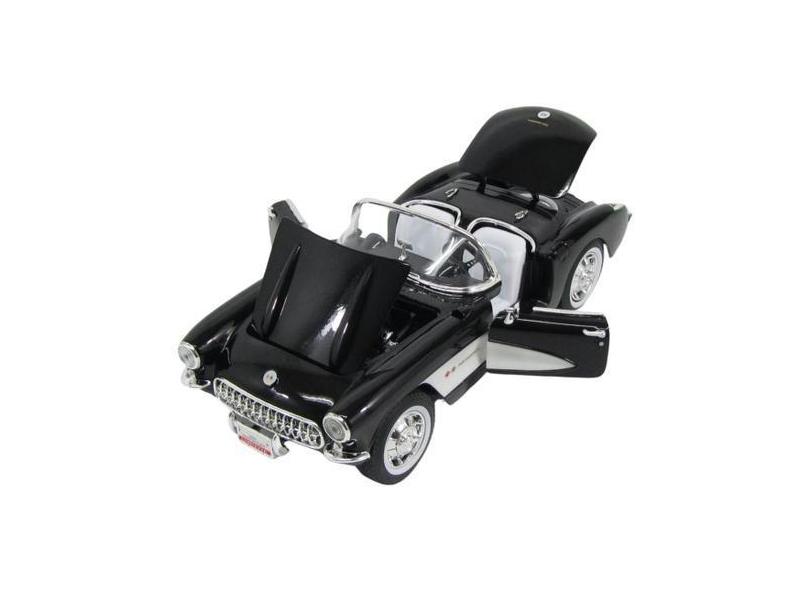 Miniatura Chevrolet Corvette 1957 Escala 1/18 Lucky Models, Preto com o ...