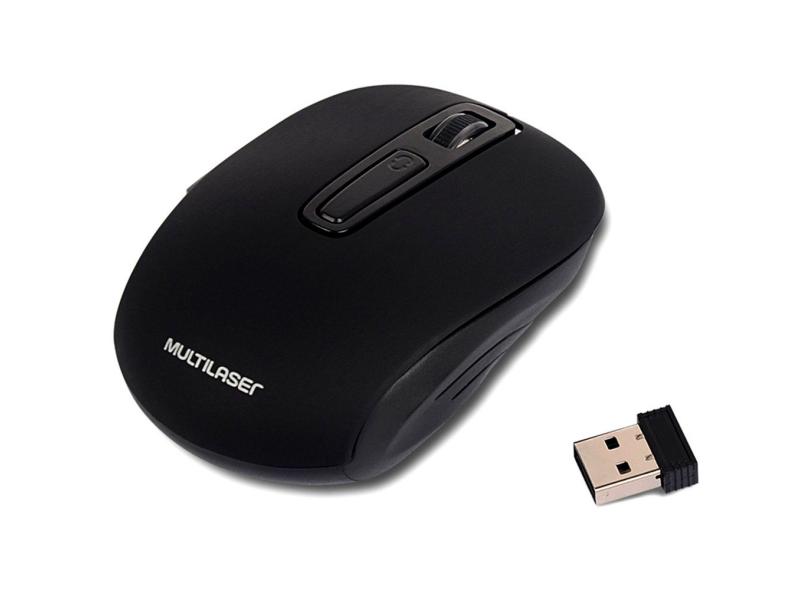 Mouse Wireless Multilaser MO277, 2.4GHz, Bateria Lítio Recarregável ...