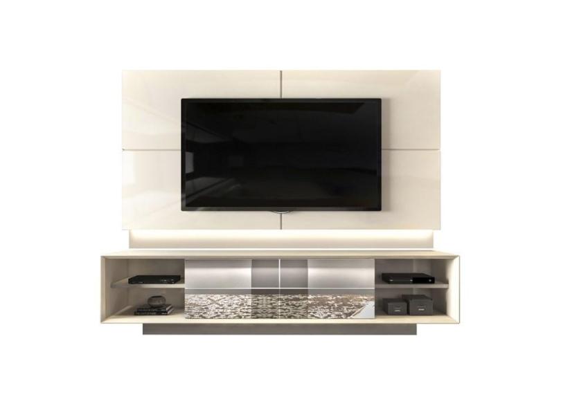 Rack Com Painel Para TV 75 Polegadas Colone Creme Com Espelho DJ Moveis ...