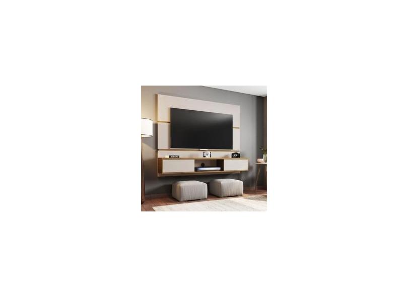 Painel TV Ambar Sala 65 Polegadas Off White/Cinamomo com o Melhor Preço ...