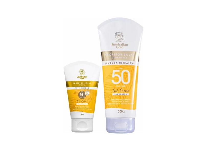 Kit Australian Gold Protetor Solar Facial + Corporal Fps50 648727 com o ...
