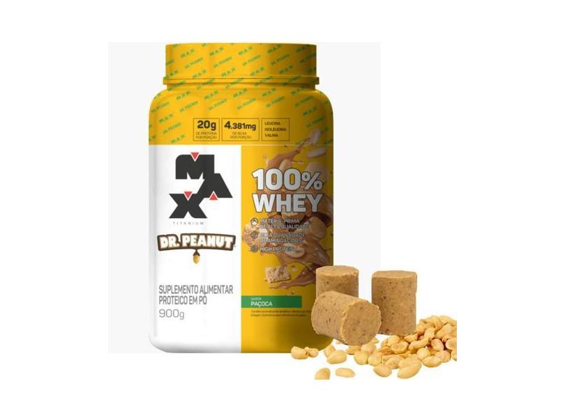 Whey Max Titanium Dr Peanut Gourmet 100% Concentrado 900G com o Melhor ...