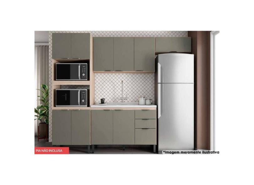 Kit de Cozinha Completa 4 Peças Firenze (2 Aéreos + 1 Balcão + 1 ...