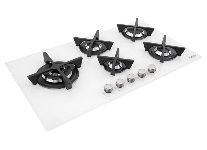 Cooktop Tramontina Design Collection Penta Glass Flat 5GG 90 5 Bocas ...
