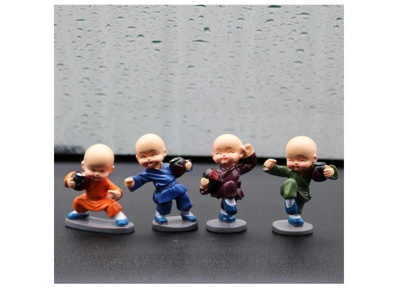 4pcs Cute Little Monges Monges Estátua Estatueta Tradicional Chinesa ...