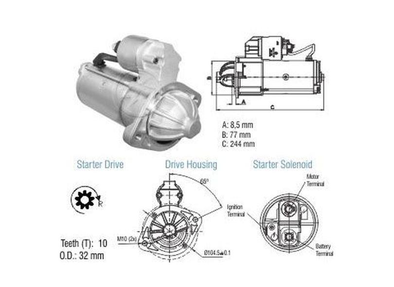 Motor Partida Zm Cod.ref. 3610042250 Bongo /l200 /pajero /hr /h100 ...