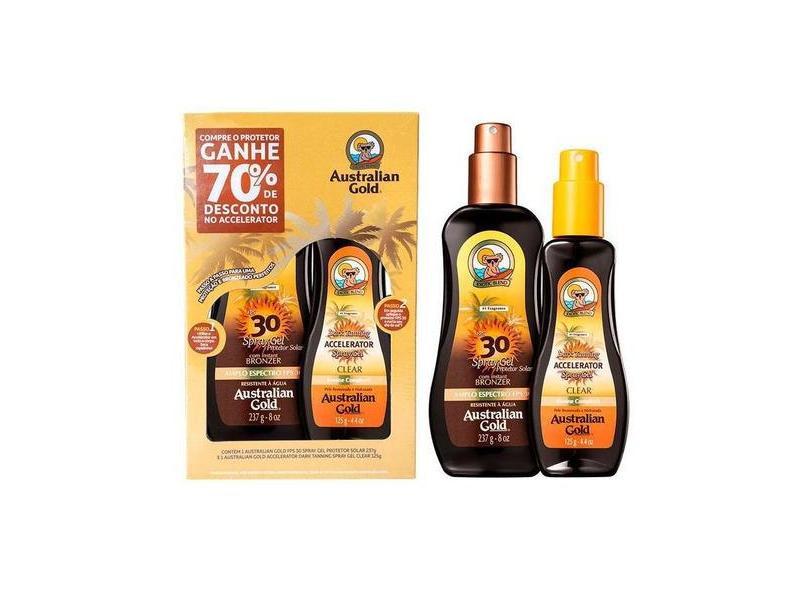 Kit Australian Gold Prot Solar Fps 30 237g E Bronzeador 125g Kits com o ...