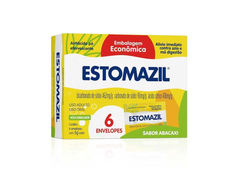 Estomazil Anti Acido Po Efervescente Sabor Abacaxi 6 Envelopes 5G Cada ...