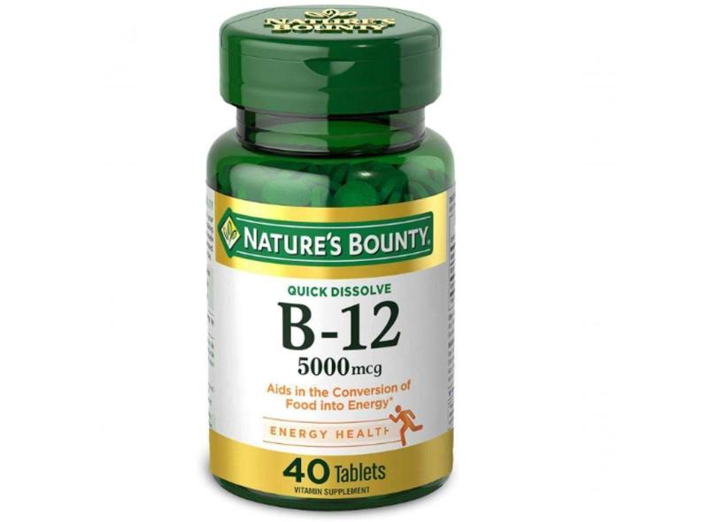 Vitamina B-12, 5000mcg, 40 Comprimidos Sublingual, Natures Bounty com o ...