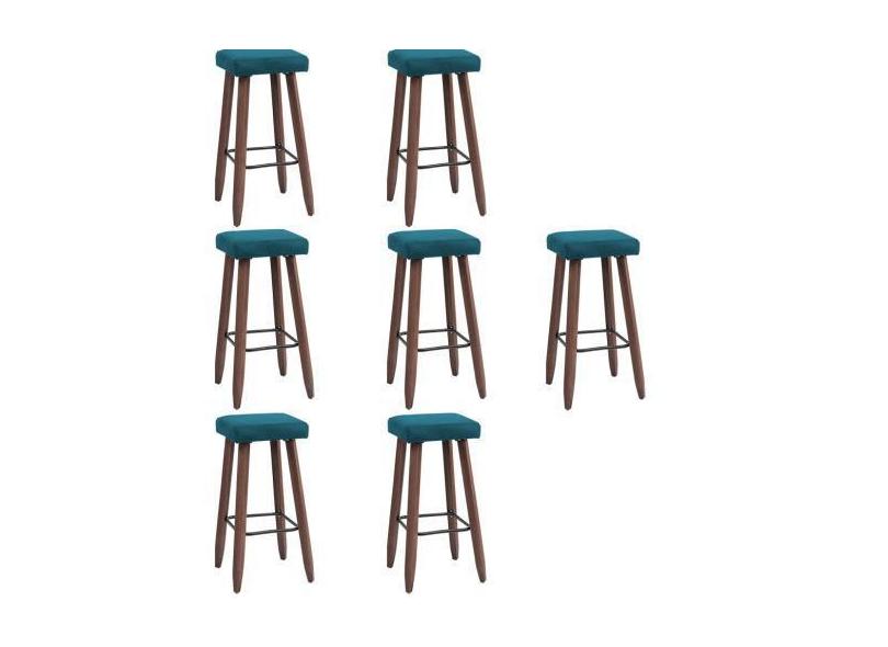 Kit 7 Banqueta Alta Dingou Para Bistrô Bar Balcão Cozinha Bancada Pé P ...