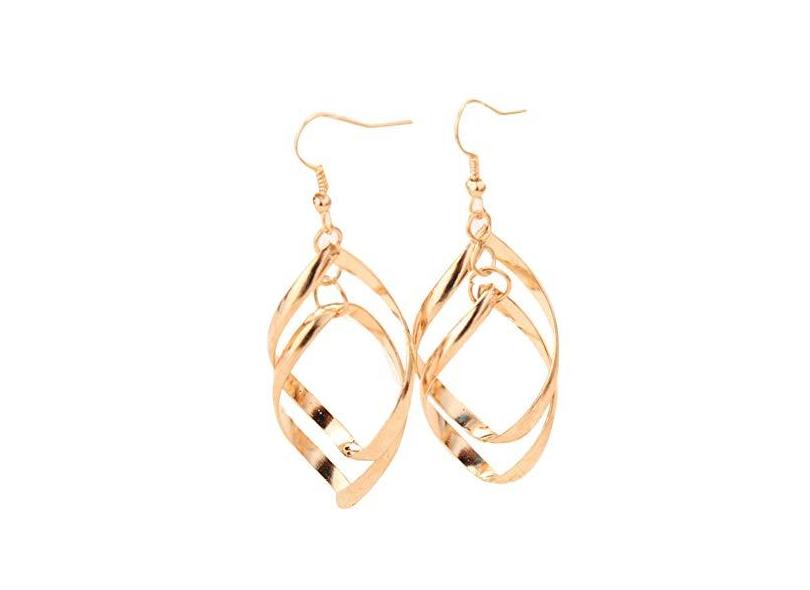 Brincos femininos elegantes de festa Walbest com espirais e gotas de ...