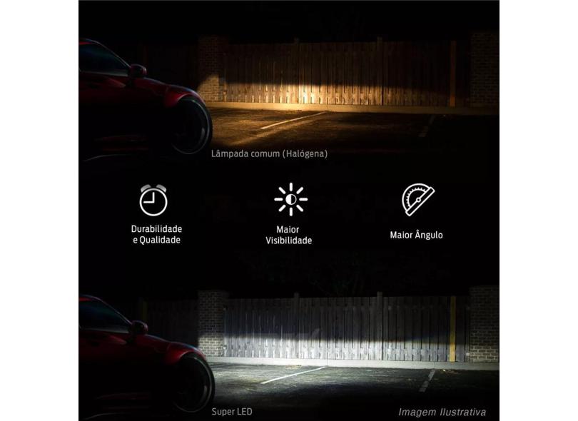 Kit Lâmpadas Super LED Headlight Palio G2 01 A 11 Farol Baixo H7 Alto ...