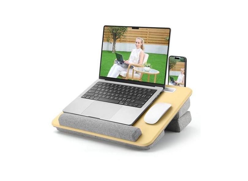 Mesa de colo ajustável para laptop, mesa de colo com almofada, função ...