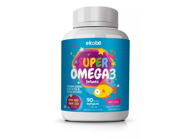 Super Ômega 3 Infantil 90 Cápsulas Mastigáveis Sabor Cereja Ekobé com o ...