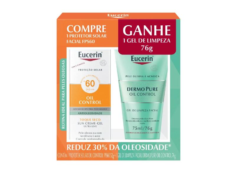 Eucerin Sun Protetor Solar Facial Oil Control Toque Seco Fps60 52G ...
