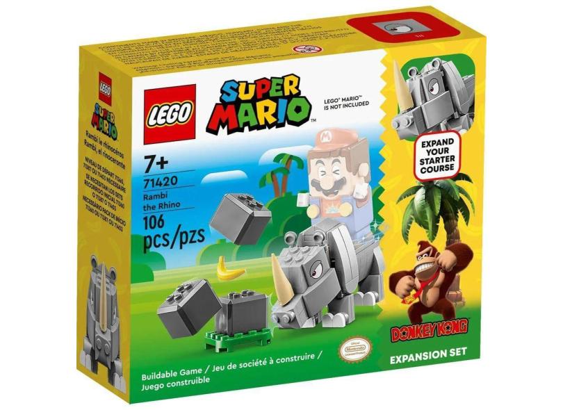 Lego Mario Pacote Expanção Rampi, o Rinoceronte 106 Peças - 71420 em ...
