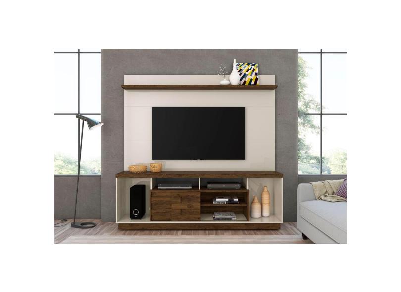 Bancada Adria E Painel Lorenzo Tv 60 Madetec Off White Savan com o ...