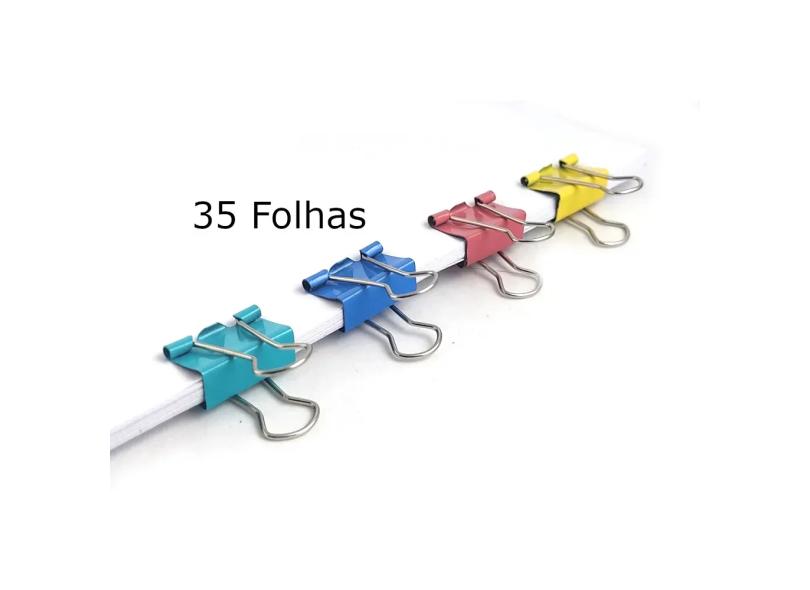 Caixa de Clips Prendedor de Papel 19mm Coloridos com 40 unidades com o ...